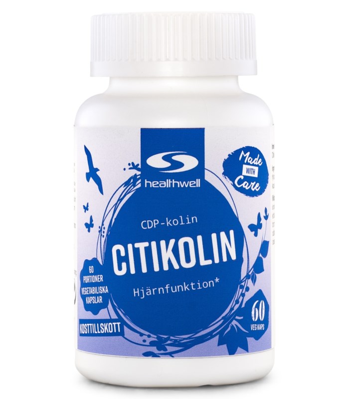 Healthwell Citikolin 250 | CDP-kolin | Svensk Hälsokost