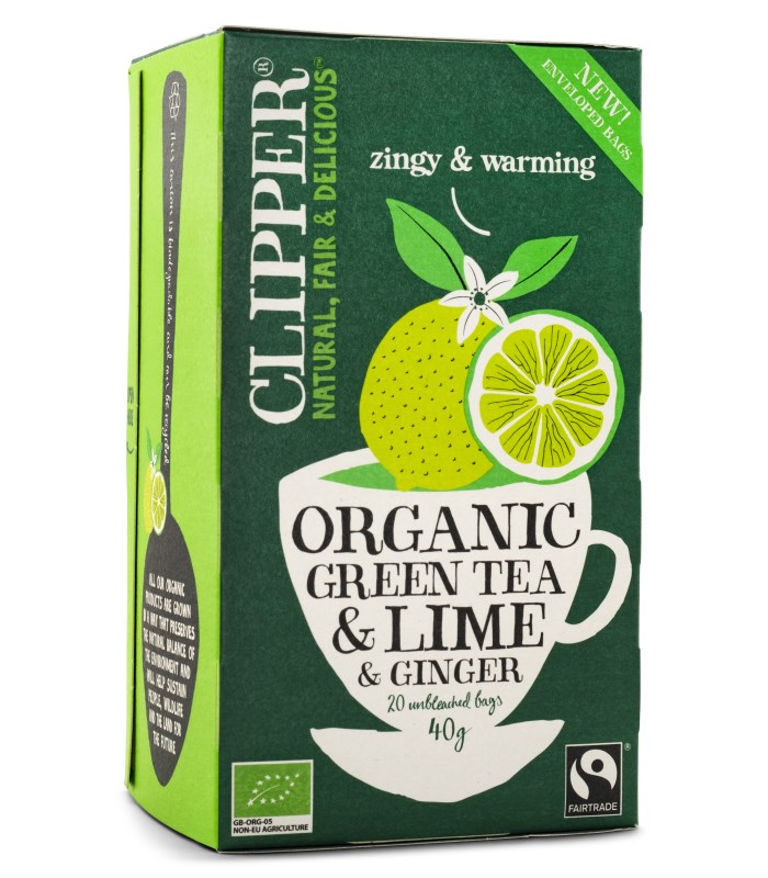Clipper Tea Green Tea Lime & Ginger EKO | Fairtrade | Svensk Hälsokost