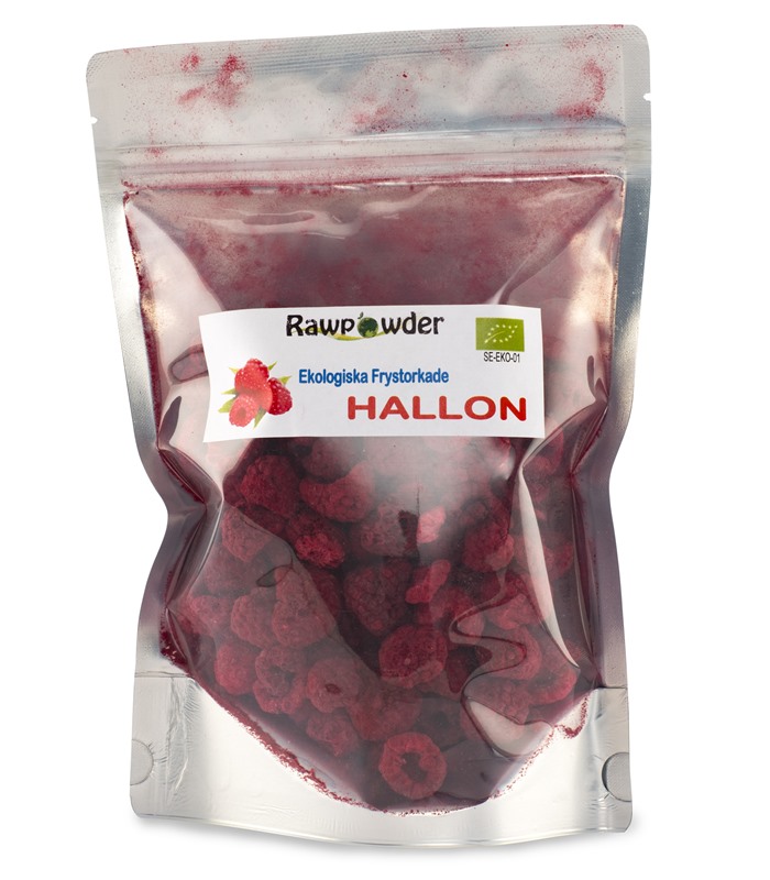 Du hittar Frystorkade Hallon hos Svensk Hälsokost!