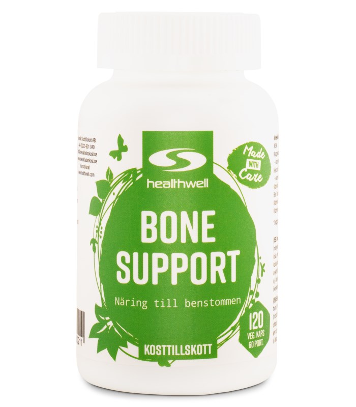 Healthwell Bone Support | 120 kaps | Svensk Hälsokost