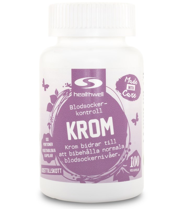Healthwell Krom 200 | Stabil blodsockernivå | Svensk Hälsokost