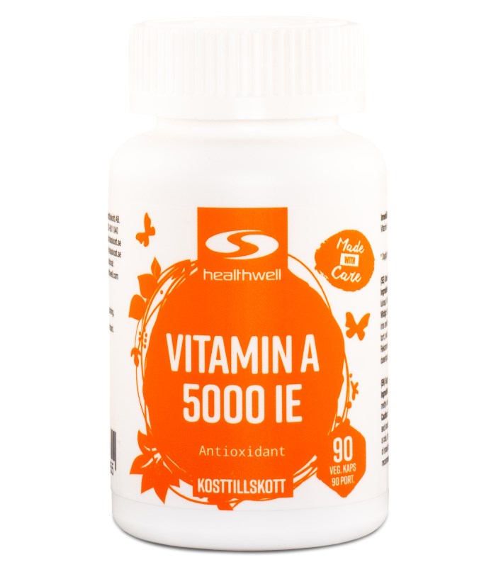 Healthwell Vitamin A 5000 IE | Svensk Hälsokost